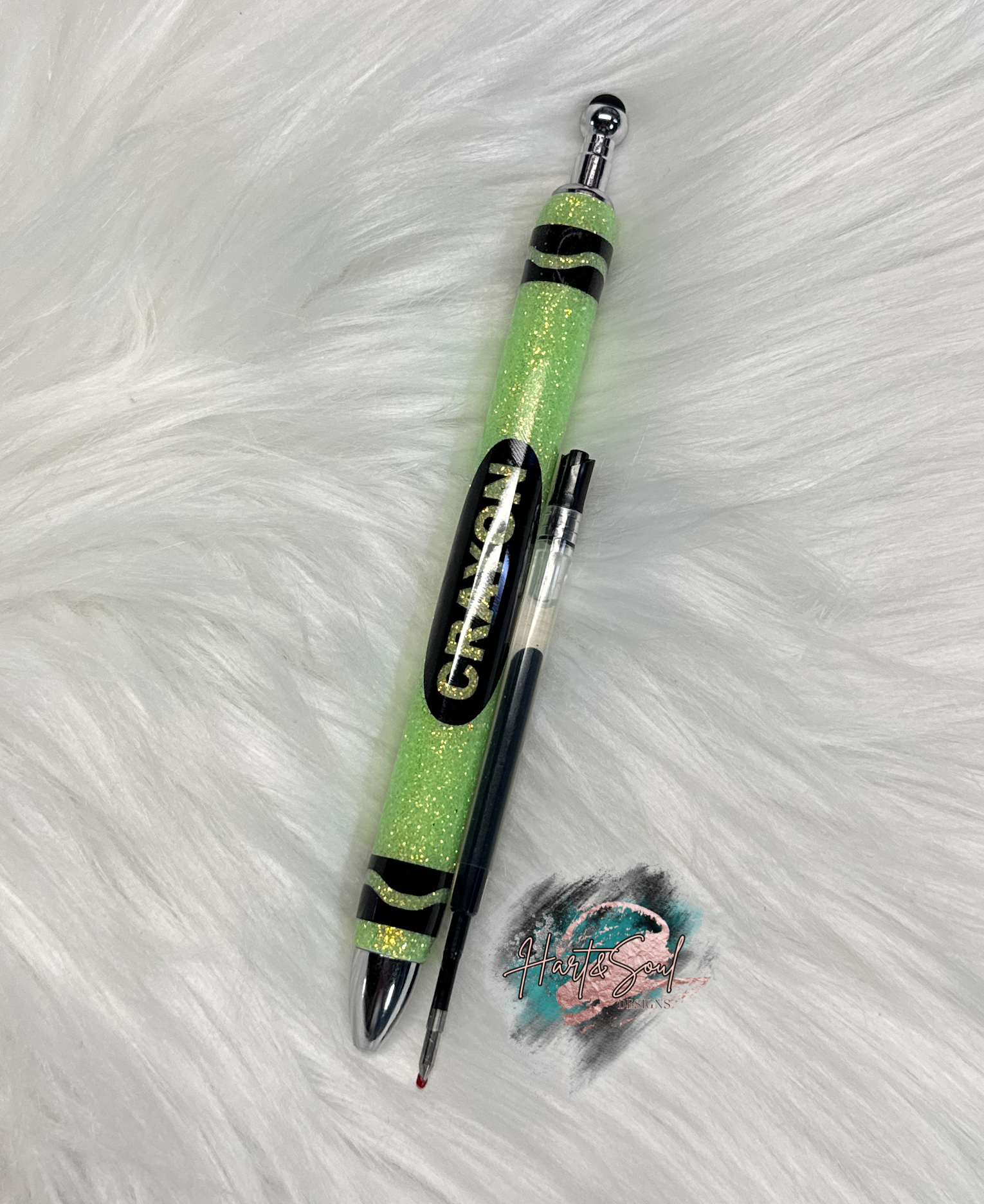 Lime Green Crayon Pen – Hart and Soul Designs